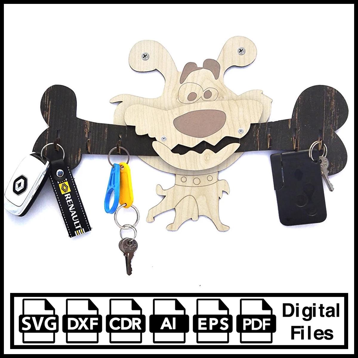 Cute Dog Key Holder for Wall Laser Cut Files, 3 Mm,dog Key Cdr Cute Dog ...