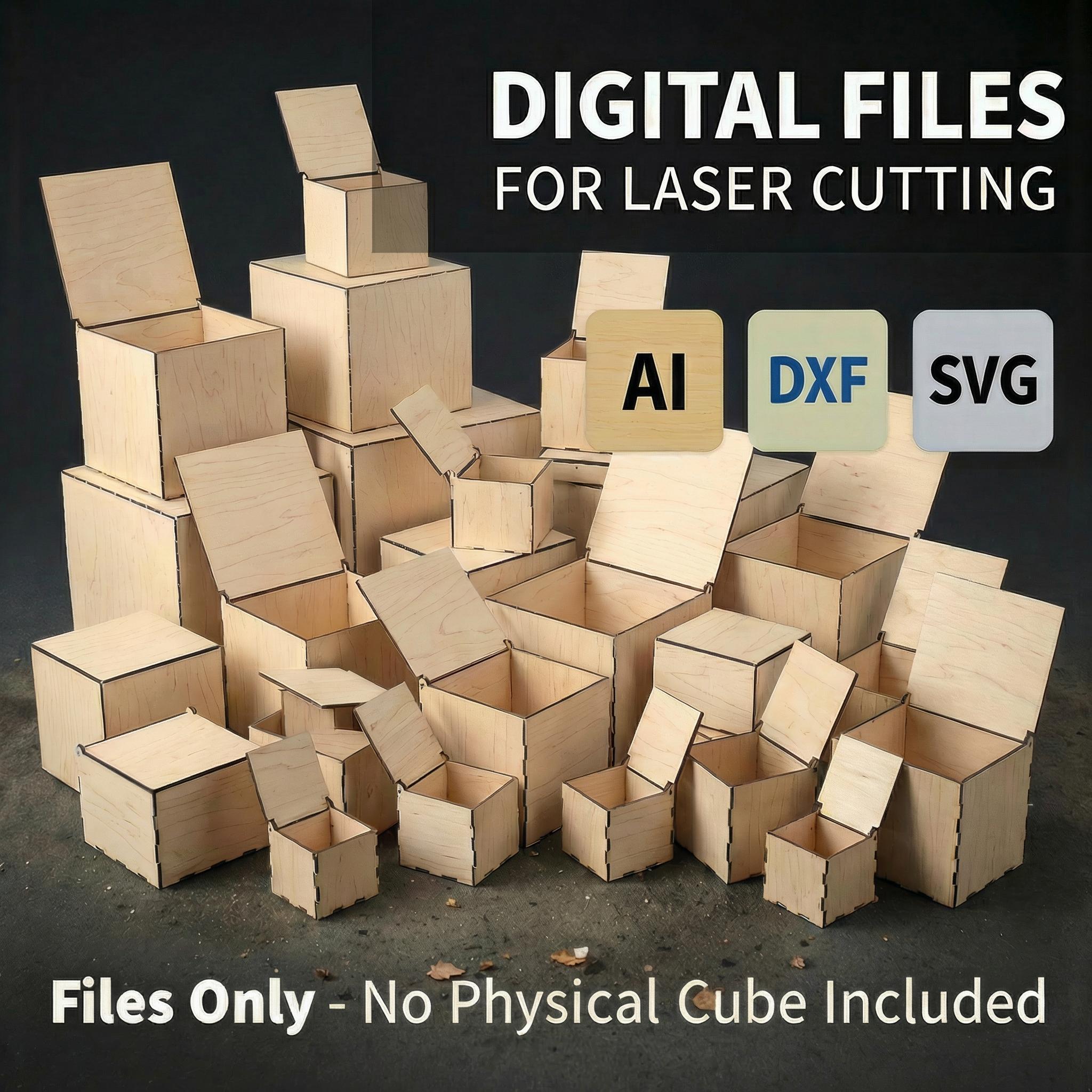 Laser Cut Box Templates | 100 Sizes, 3mm-4mm-5mm-6mm Material (digital ...