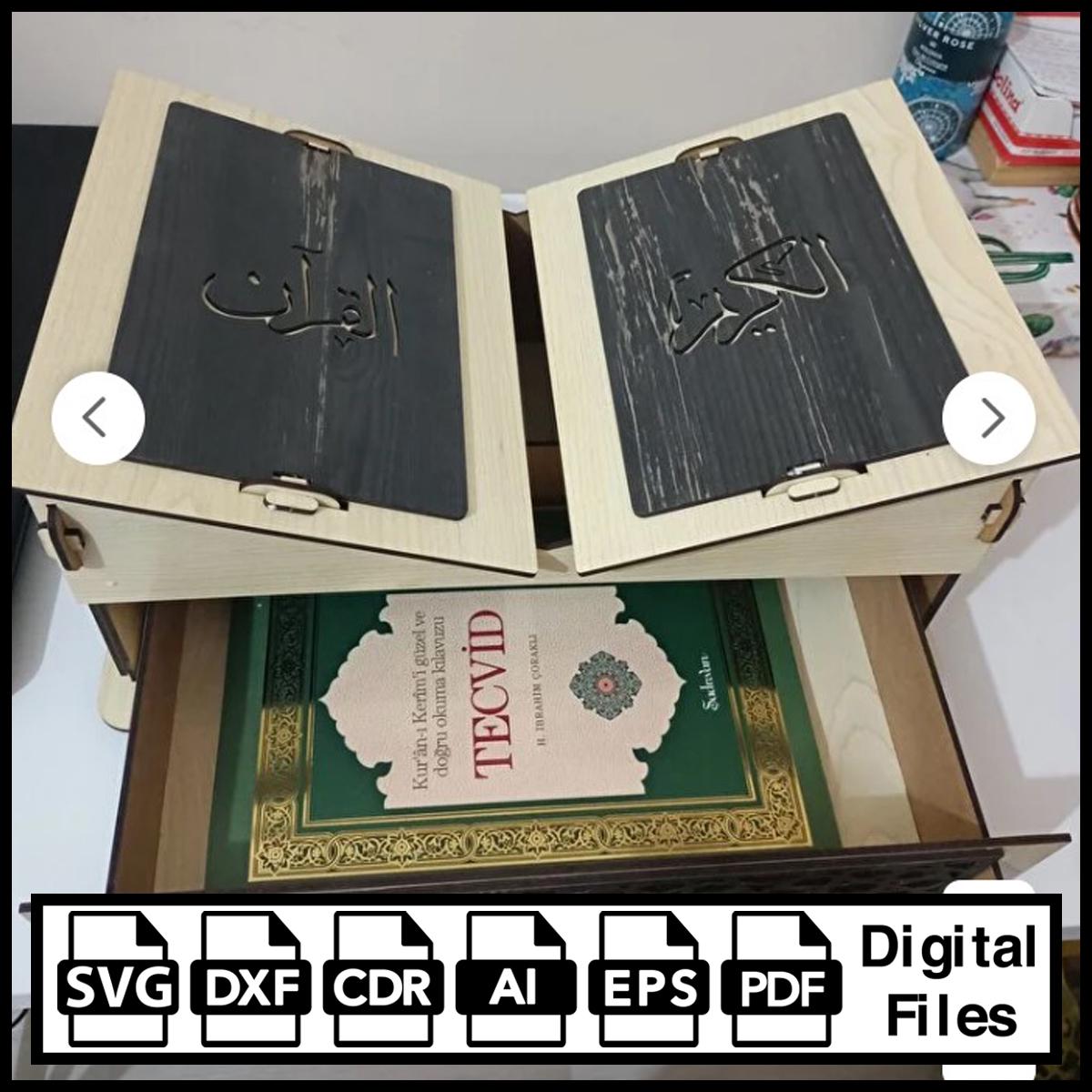 Laser Cut Quran Box Holder, Islamic Book Stand (SVG, DXF, PDF, Ai) - Etsy