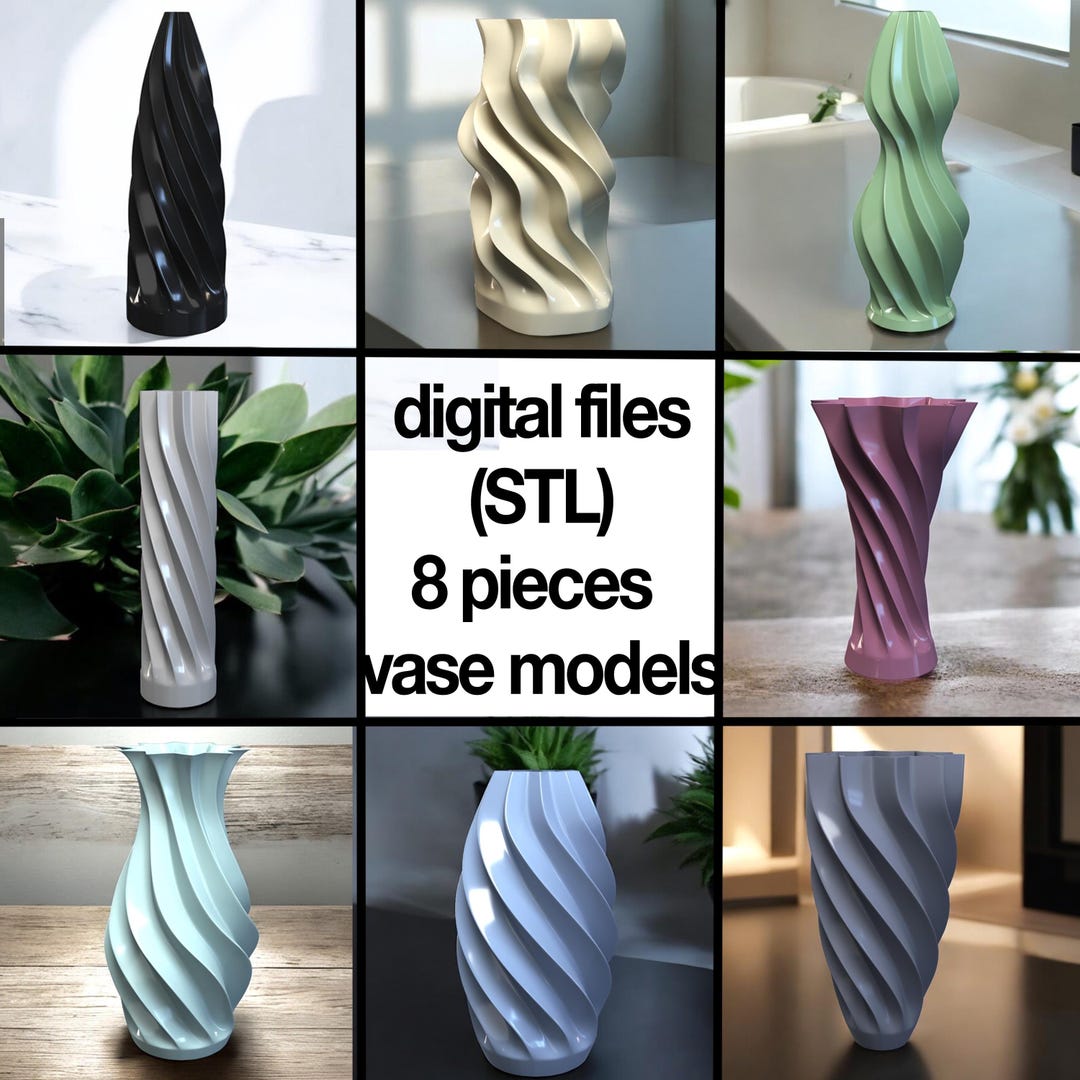 Modern 3D Printable Vases – Unique 3d Print STL Designs Home Decor - Etsy