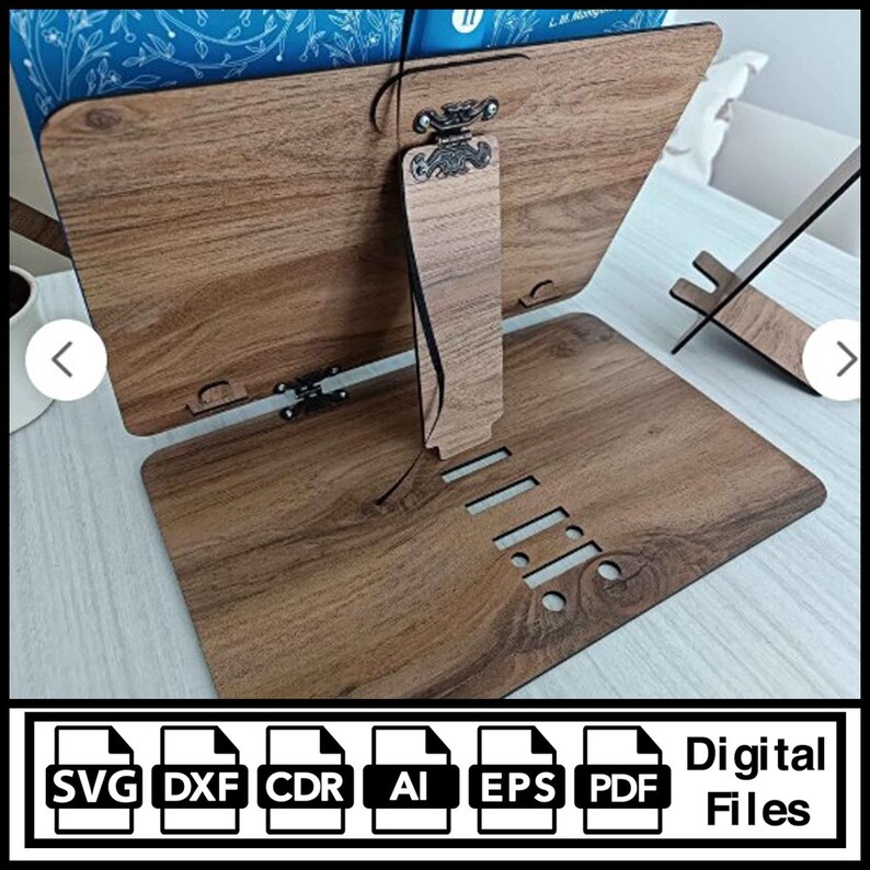 Book Stand Svg, Book Stand for Reading Dxf, Laser Cut Files, Wood ...