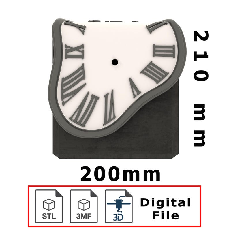 Melting Clock 3D Model – Salvador Dali Inspired (printable STL & 3MF ...
