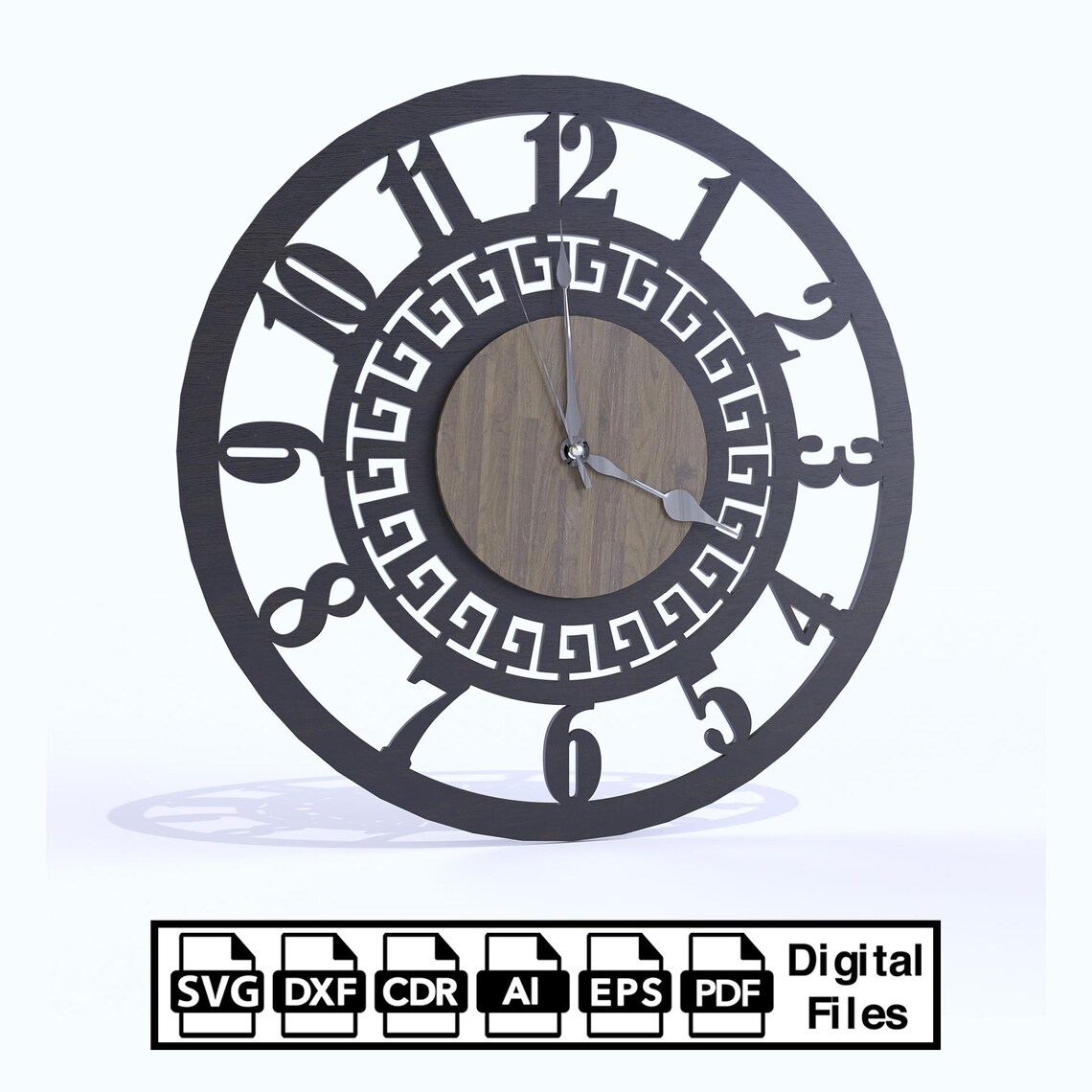 Laser Cut Modern Wall Clock Template SVG DXF AI (digital Download) - Etsy