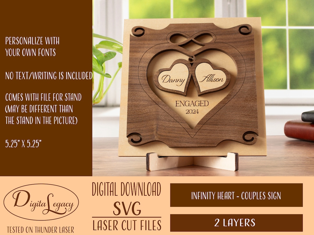 Couples Wood Sign Laser Ready SVG - Engagement Gift - Wedding Gift ...