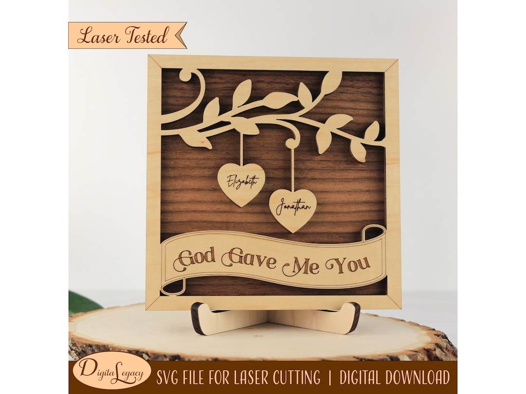 Couples Wood Sign Laser SVG File - Married - Love - God Wedding Gift ...