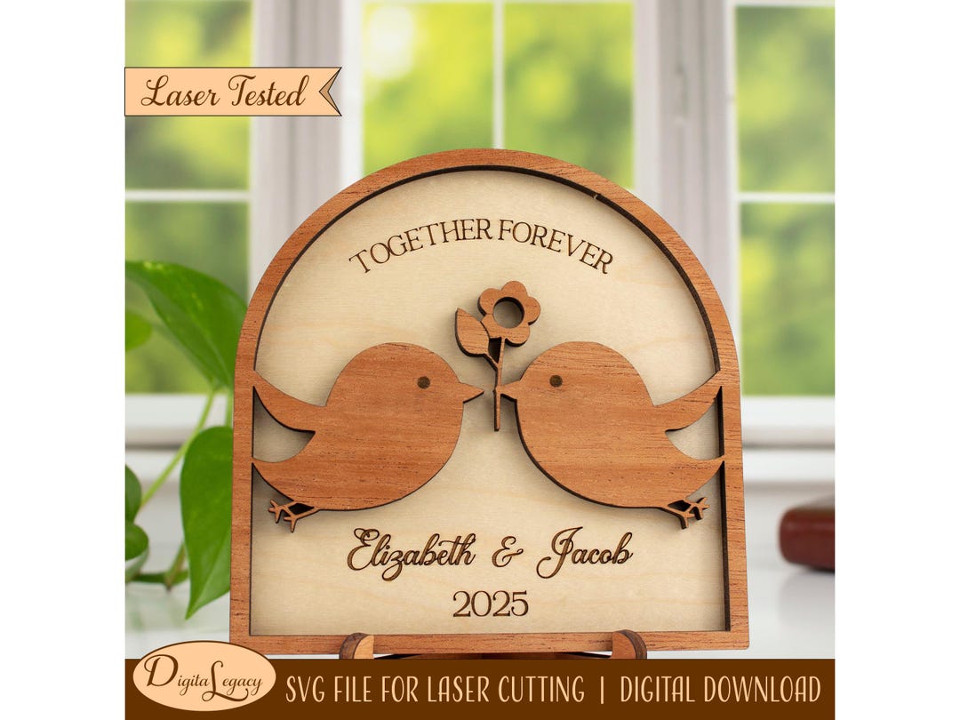 Couples Love Birds Sign Laser Cut File SVG - Married - Wedding ...