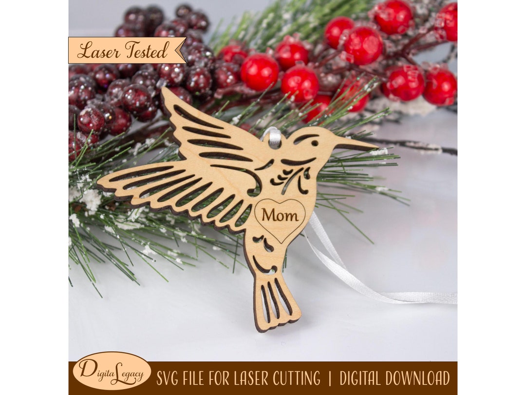 Hummingbird SVG - Memorial Ornaments Laser Cutting File - Personalized ...