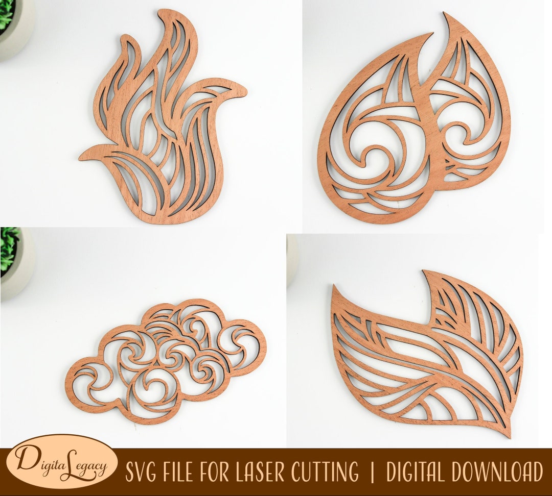 Four Elements SVG File - Laser Cut File - Wood Home Decor - Wall ...