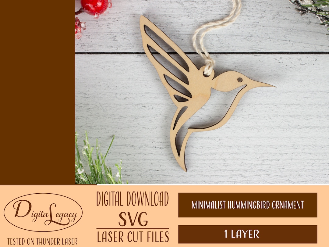 Colibrí SVG, Archivo de corte láser de adornos conmemorativos, Adorno ...
