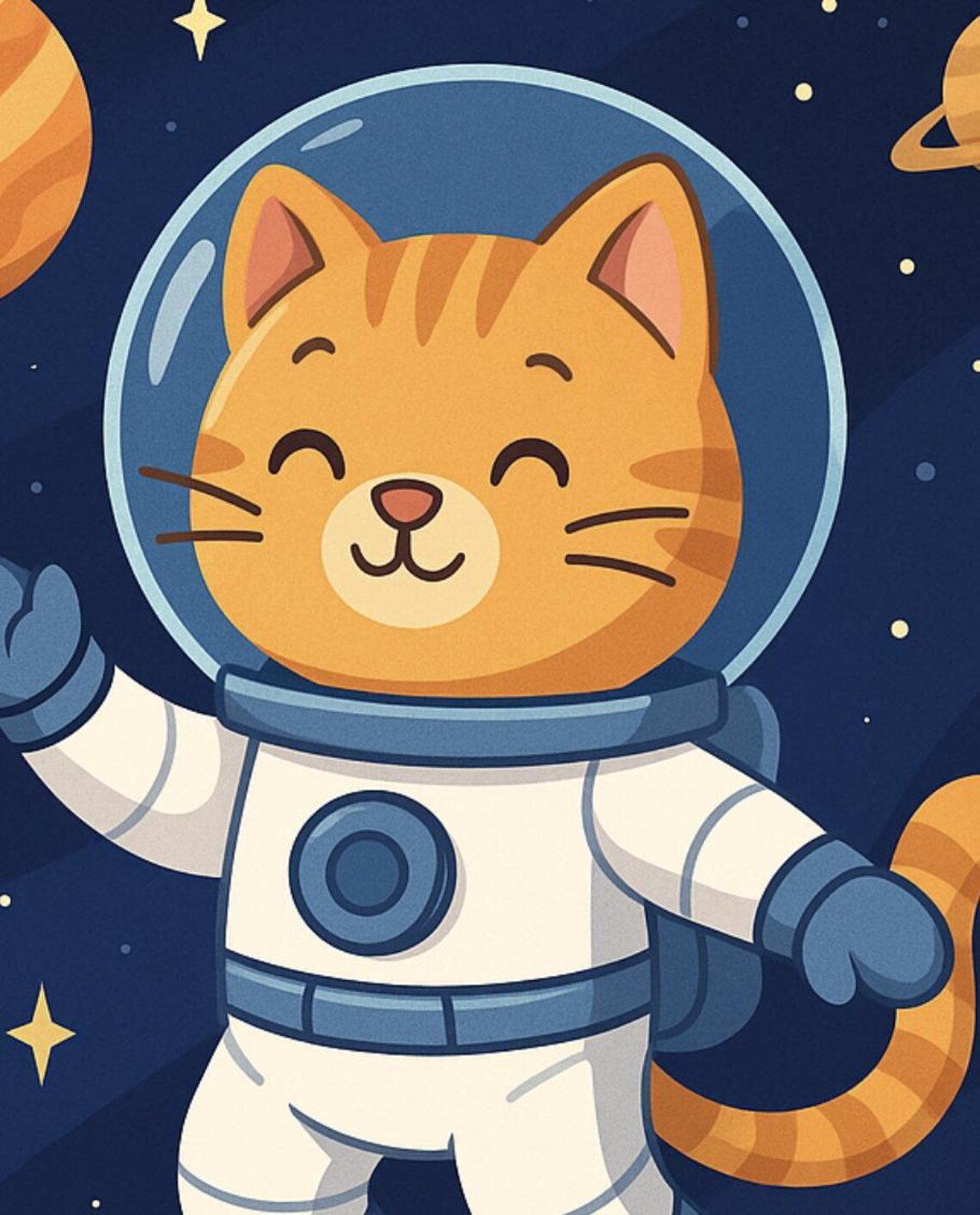 Astronaut Cat Poster: Whimsical Space Nursery Wall Art (digital ...