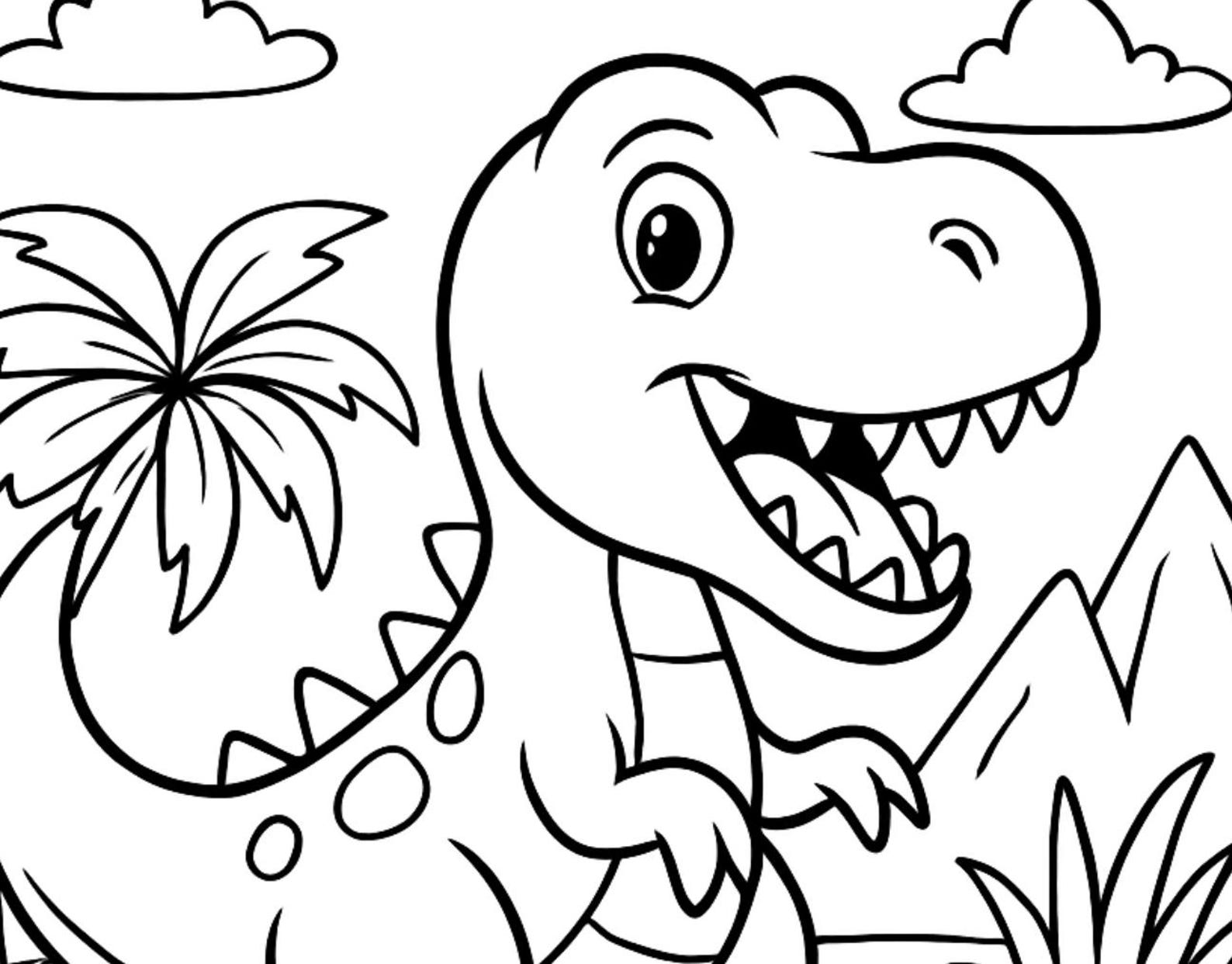 T-rex Coloring Page – Dino Printable for Kids (PDF/PNG) - Etsy