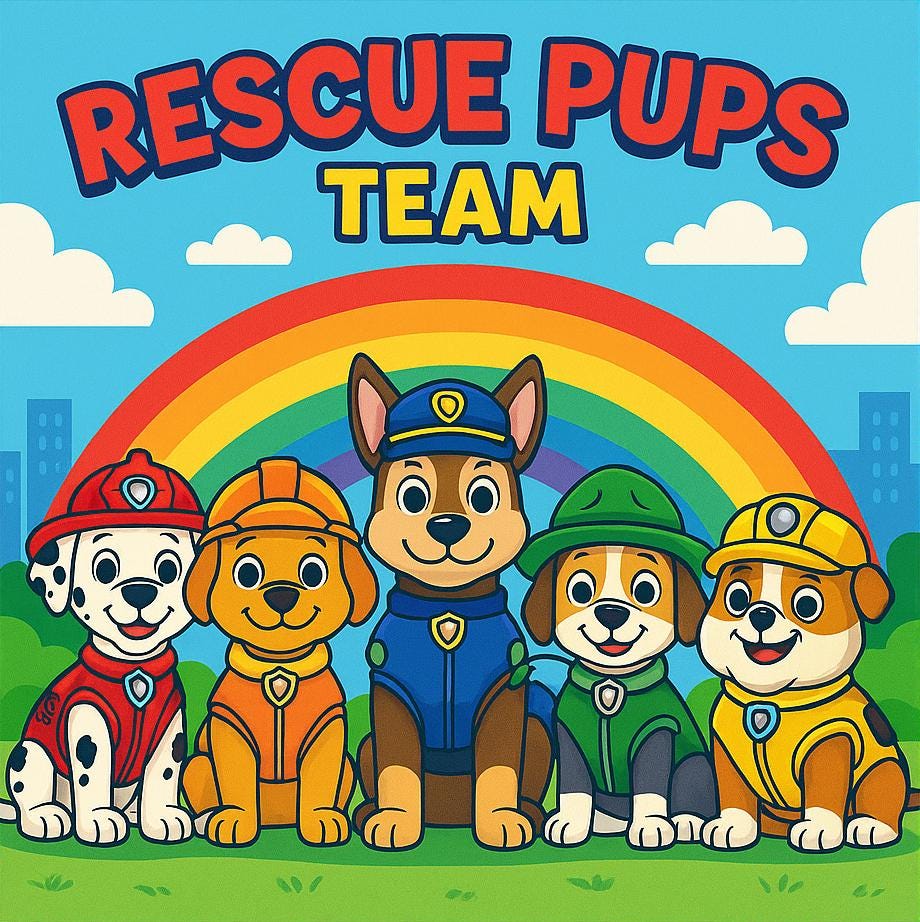 Rescue Pups Team Poster: Hero Puppy Digital Wall Art (digital Download ...