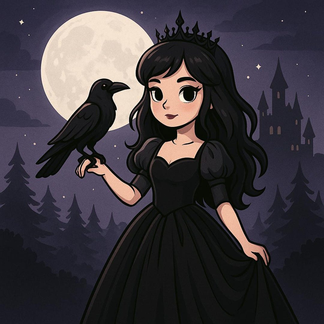Goth Princess With Raven Poster – Dark Fantasy Digital Wall Art - Etsy