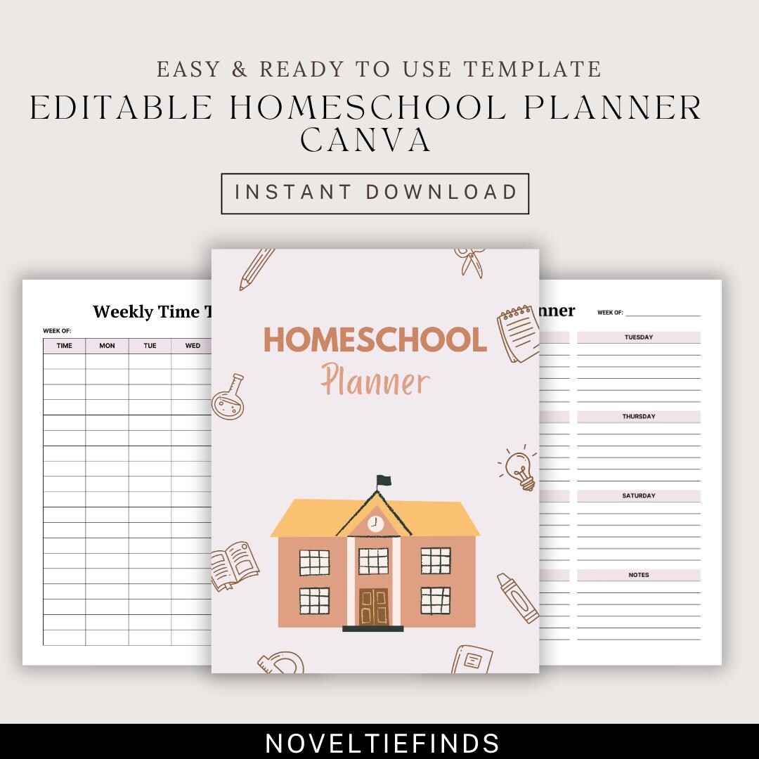Homeschool Planner Editable, Homeschool Planner Printable, Lesson ...