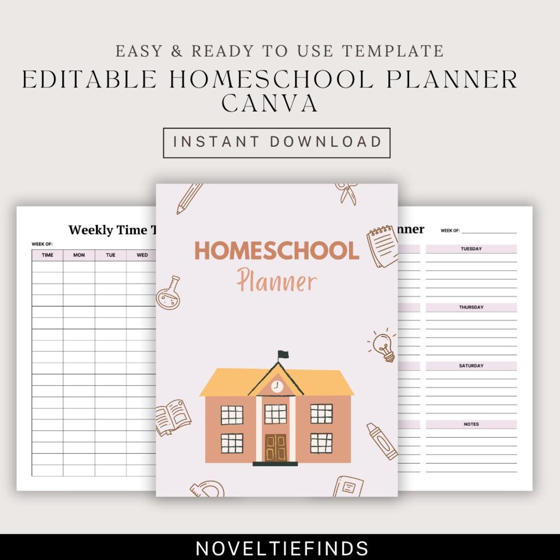 Homeschool Planner Editable, Homeschool Planner Printable, Lesson ...