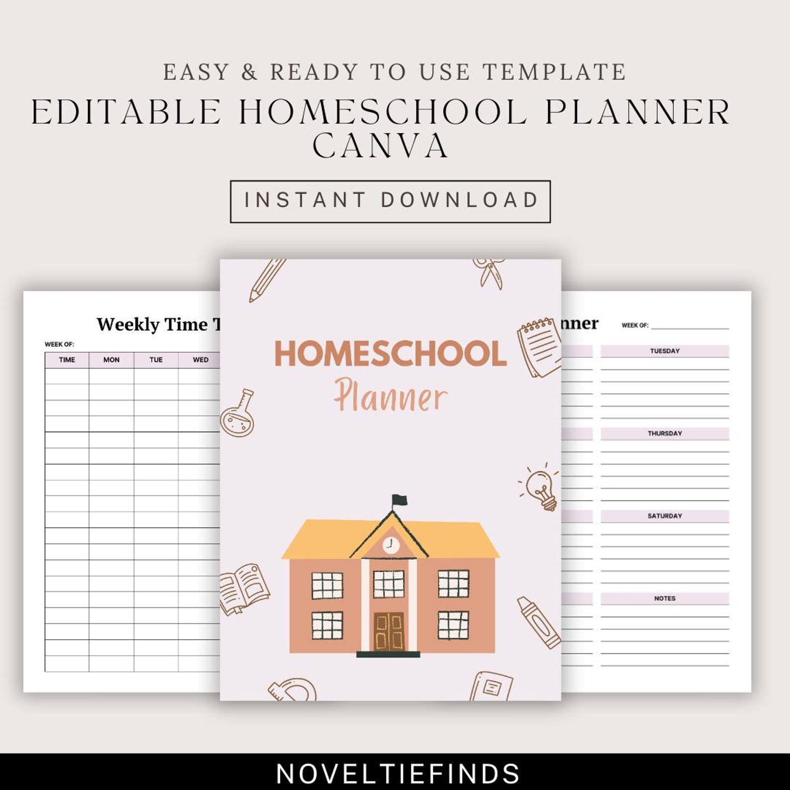 Homeschool Planner Editable, Homeschool Planner Printable, Lesson ...