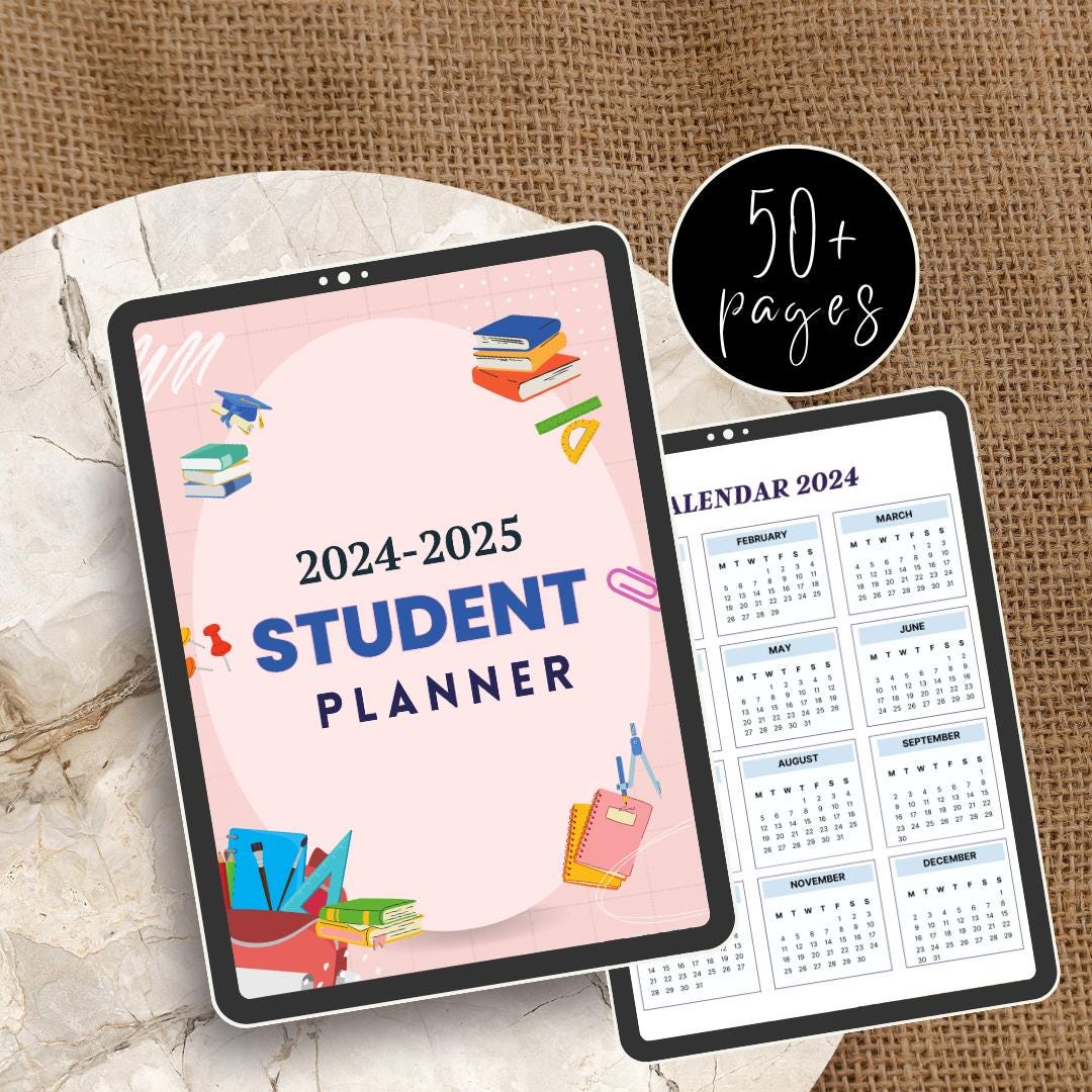 2024/2025 Student Digital Planner, Student Planner Bundle, Canva ...