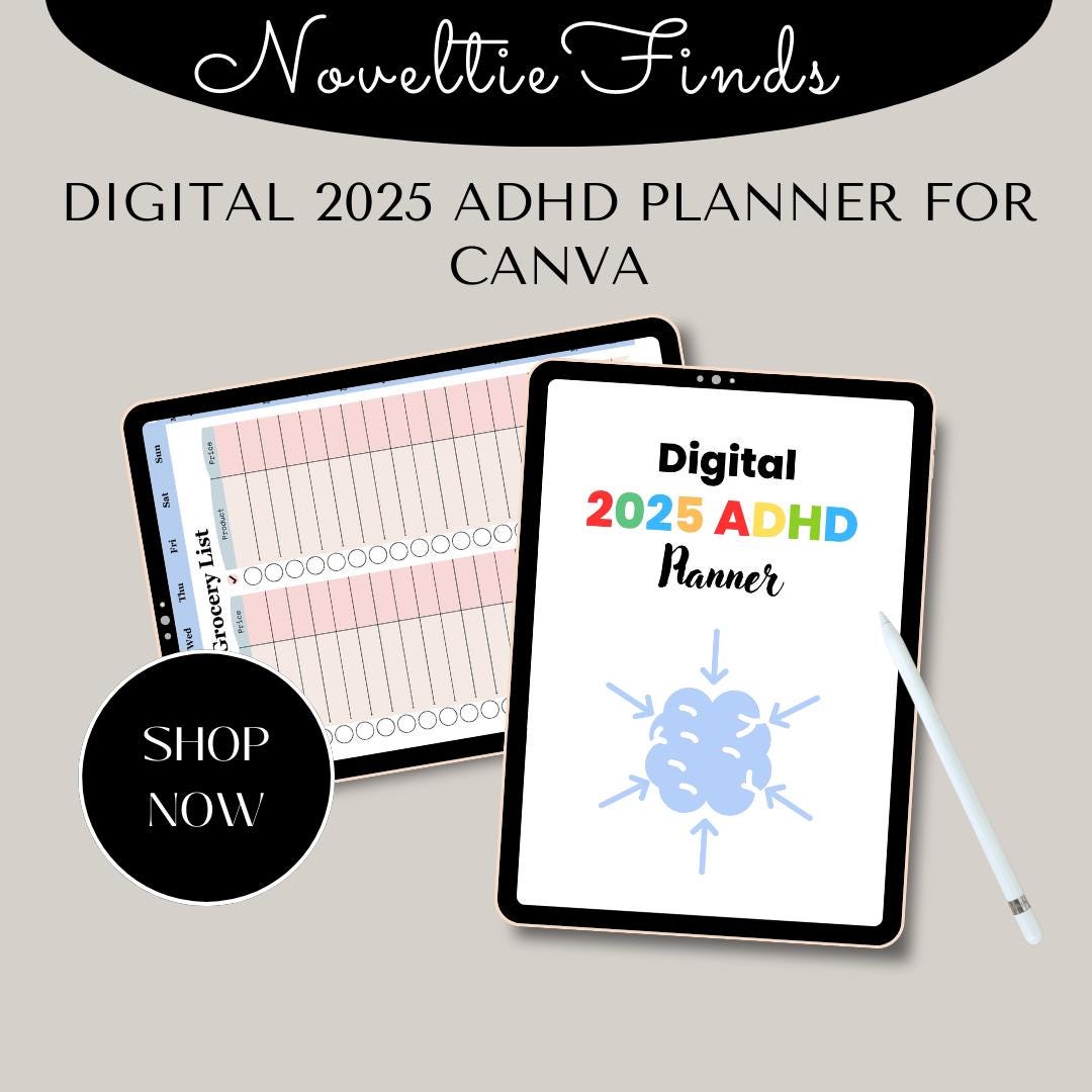 ADHD Digital Planner, 2025 2026 Planner made by an Adhder,canva ...