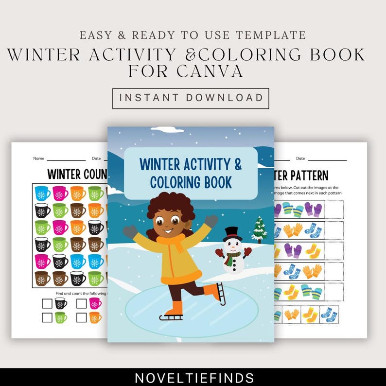 Winter Activity Book for Kids Printable Winter Kids Activity Pack ...