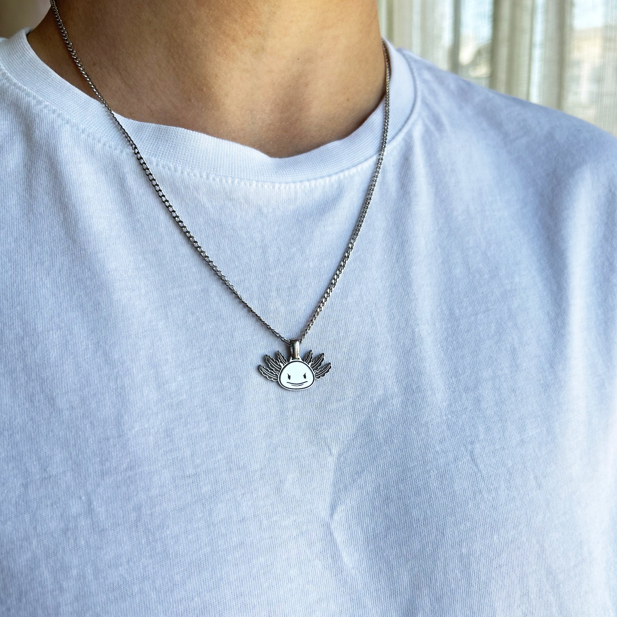 925 Silver Axolotl Necklace, Axolotl Fish Necklace, Fish Jewelry ...