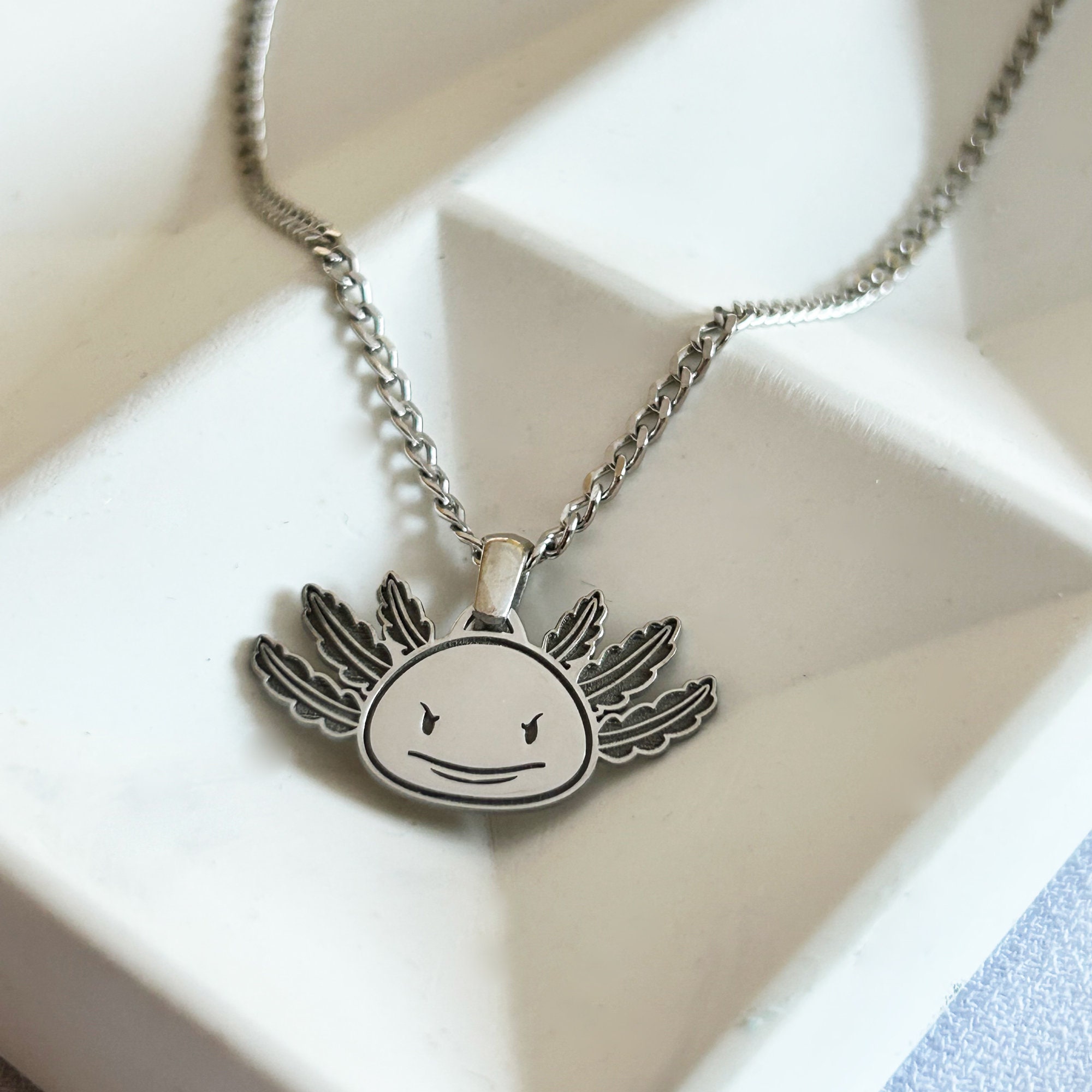 925 Silver Axolotl Necklace, Axolotl Fish Necklace, Fish Jewelry ...