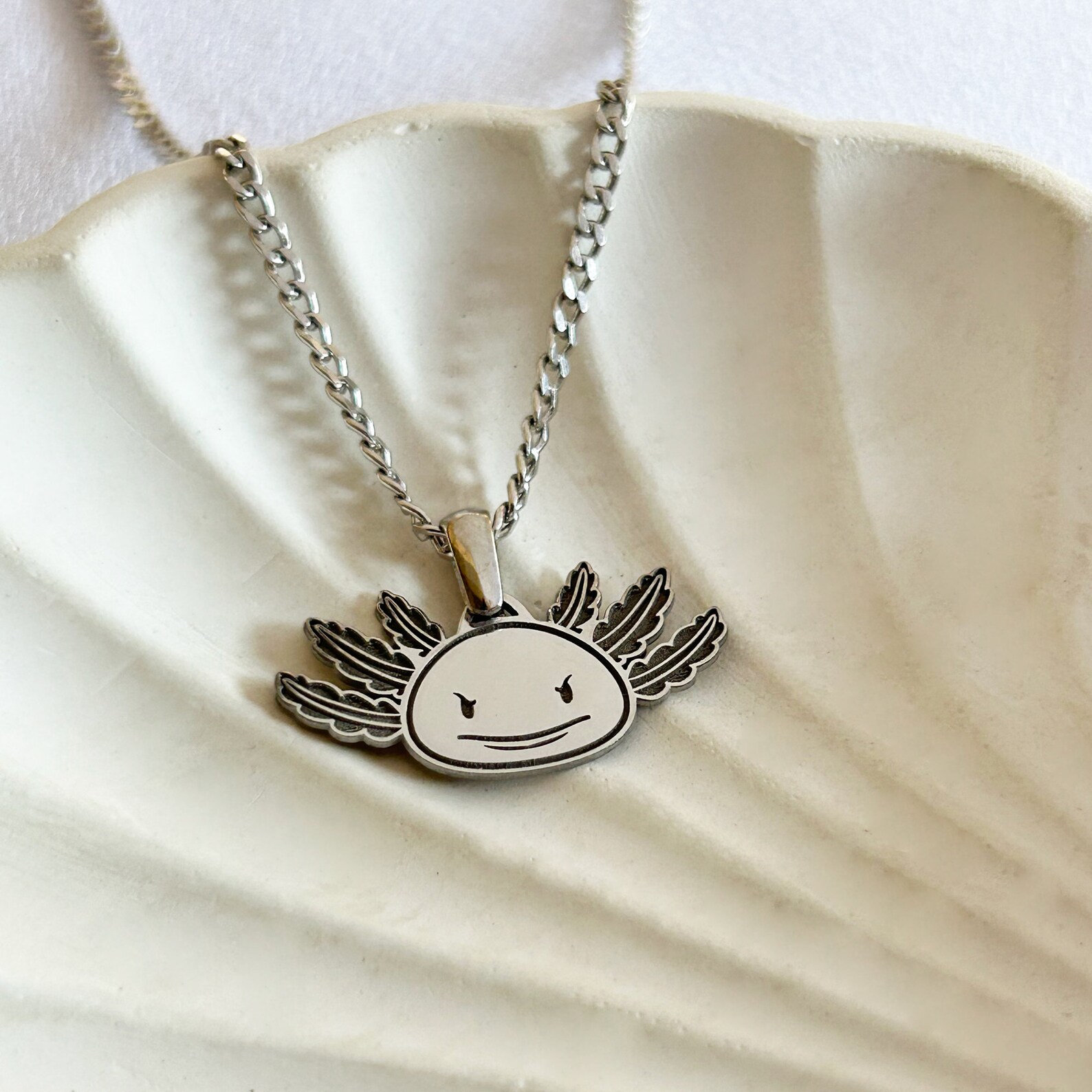 925 Silver Axolotl Necklace, Axolotl Fish Necklace, Fish Jewelry ...