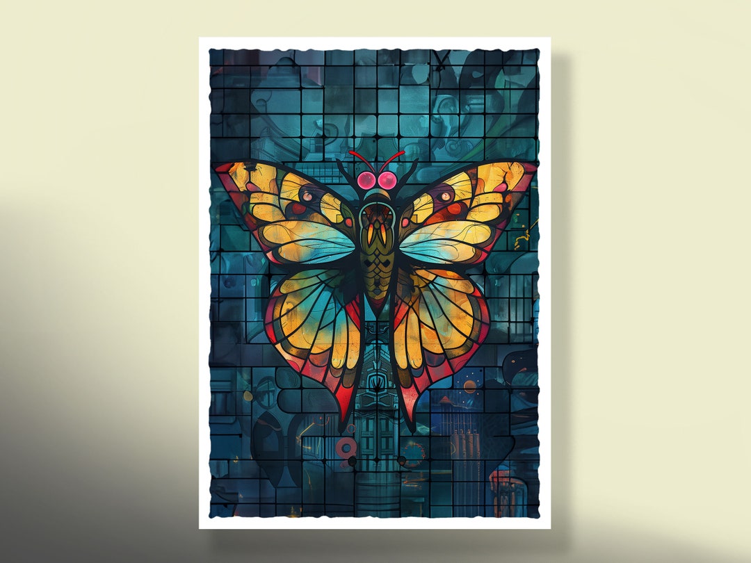 Mtg Sleeves: Stained Glass Mothman! 100+ Top Quality! Colorful, Sharp ...