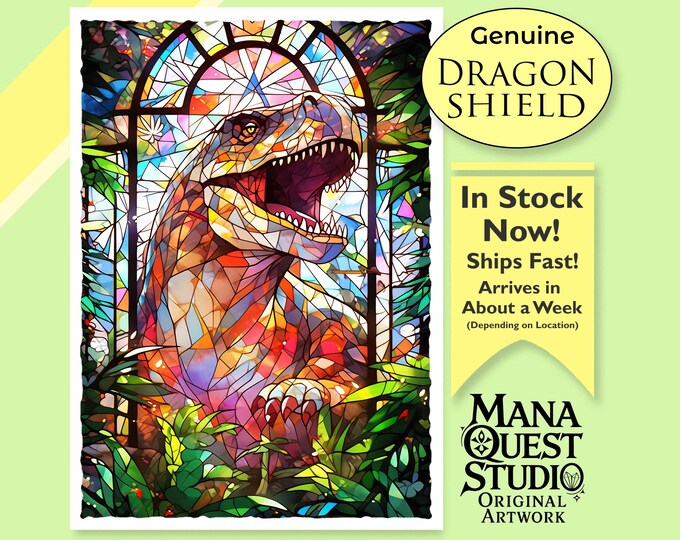 Mtg Sleeves: Stained Glass T-rex! 100+ Top Quality Magic Card Sleeves ...