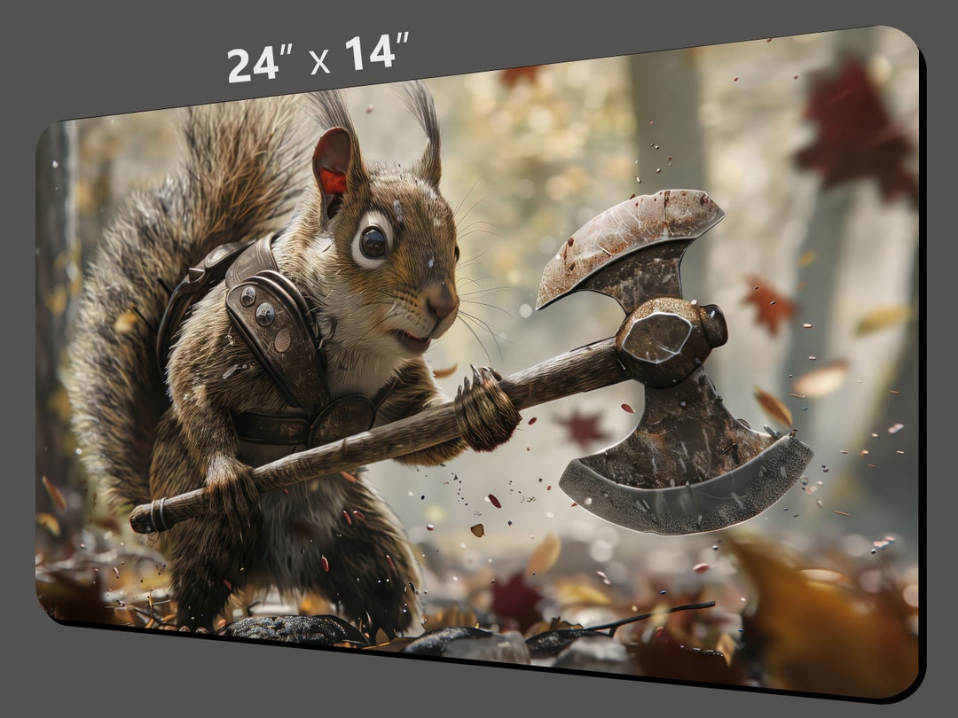 Mtg Playmat: Squirrel Defender! 24"x14" - Colorful, Sharp Image - Smooth, Quality Game Mat for ...