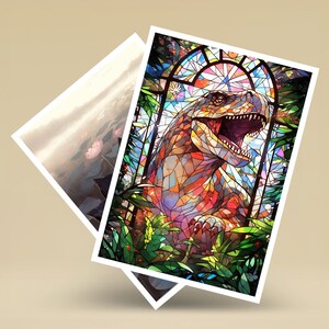 Mtg Sleeves: Stained Glass T-rex 100 Top Quality Magic Card Sleeves ...