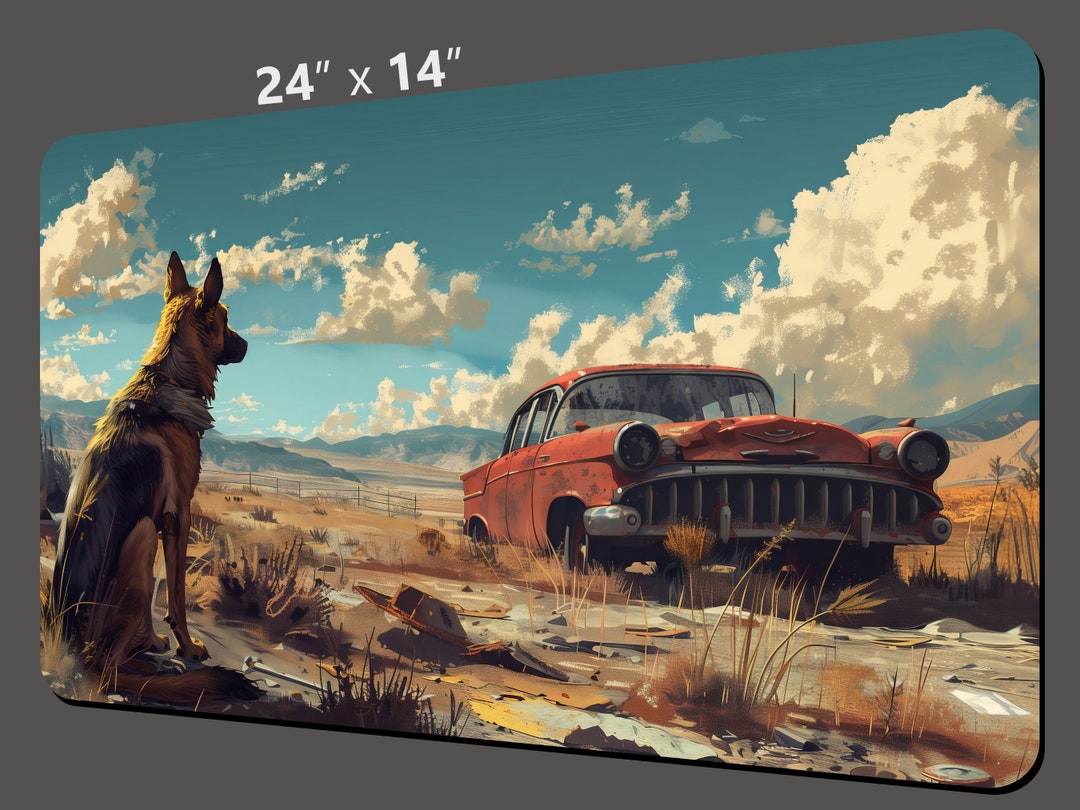 Mtg Playmat: FALLOUT Dogmeat Contemplation 24x14 Colorful, Sharp Image ...