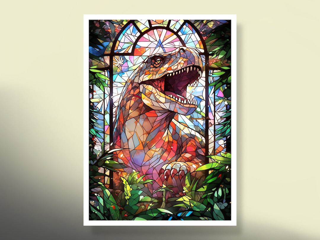 Mtg Sleeves: Stained Glass T-rex 100 Top Quality Magic Card Sleeves ...