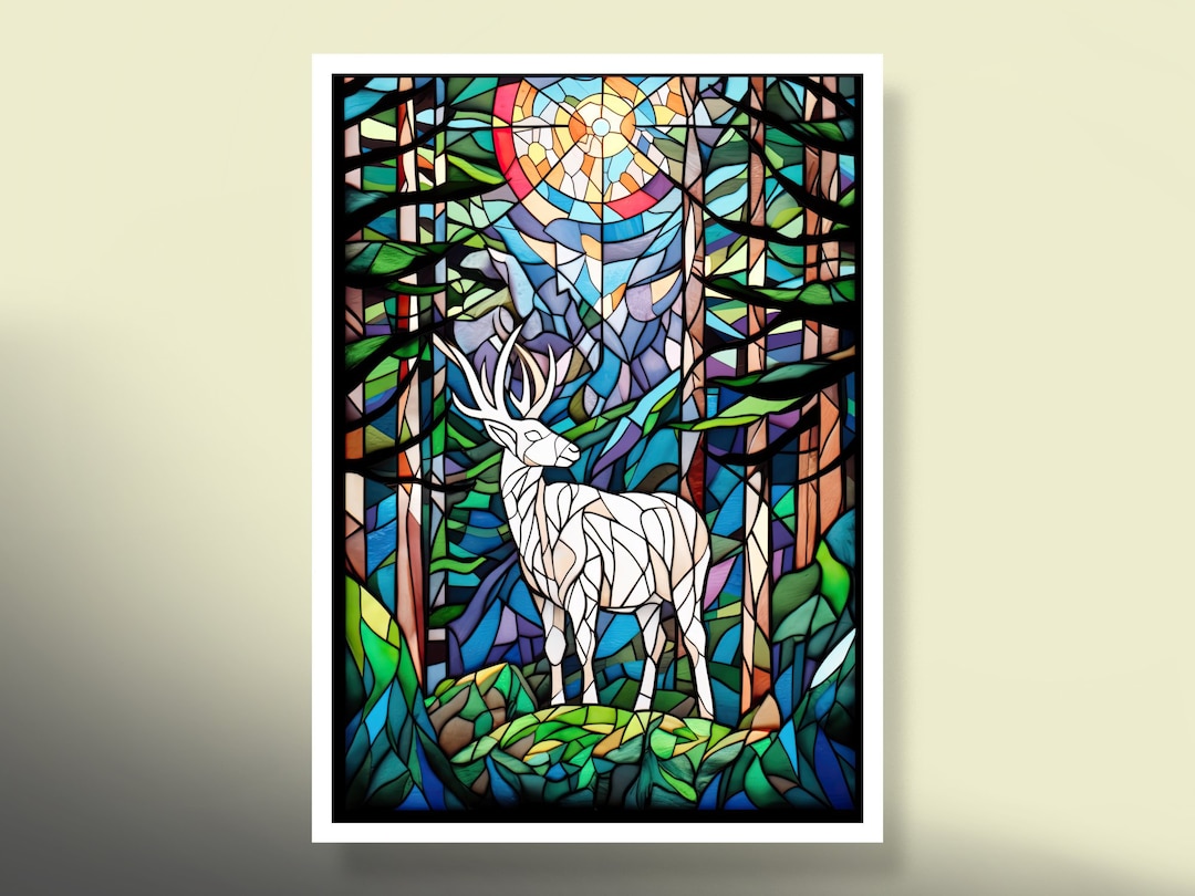 Mtg Sleeves: Stained Glass White Deer! 100+ Top Quality Magic Card ...
