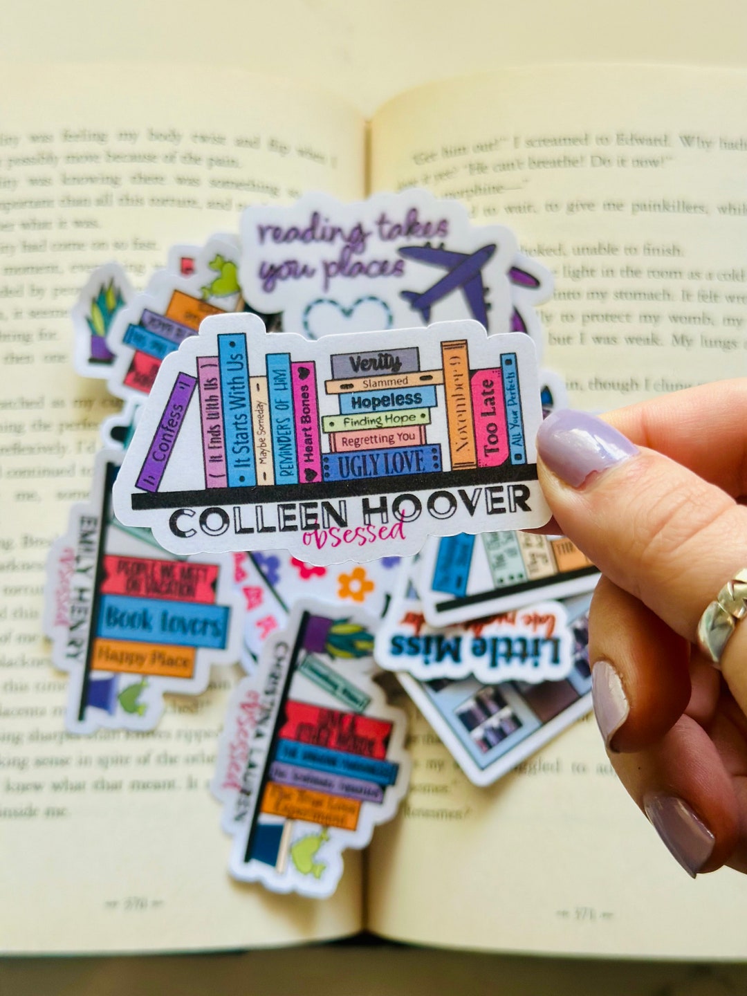 Coho Favorite Author Bookshelf Bookstack Sticker Bookish Book Lover ...