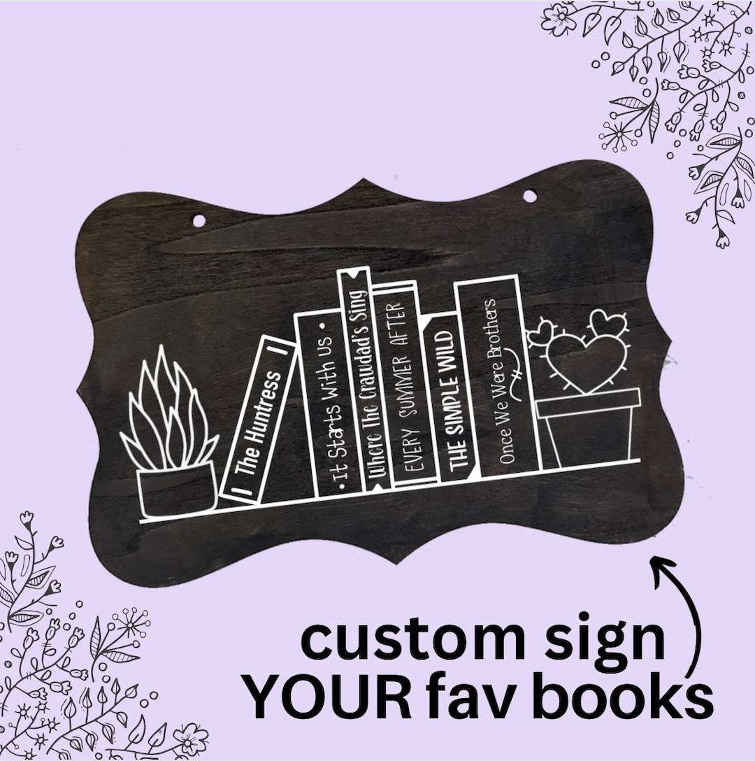 Personalized Favourite Books Bookshelf Wall Art Gift for - Etsy