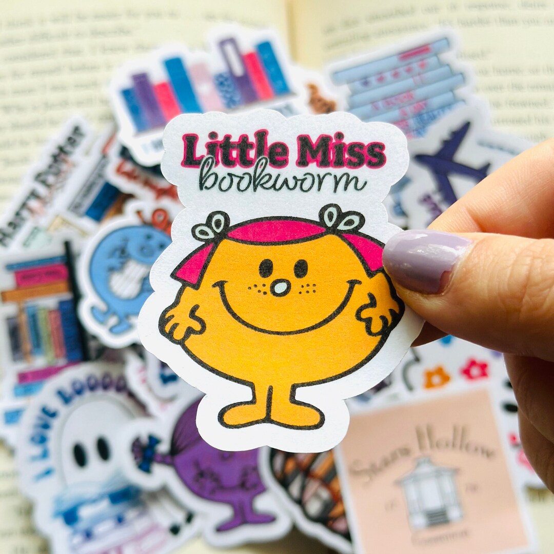 Little Miss Bookworm Sticker: Glossy Laminated 90s Cartoon, Illustrated ...