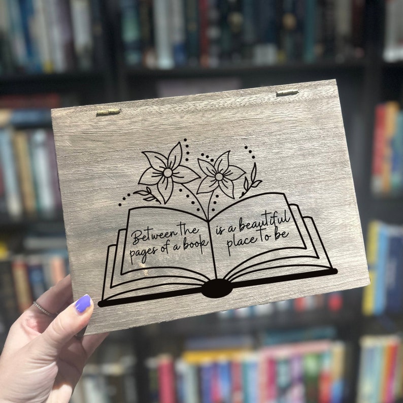 Wooden Bookmark Storage Box for Book Lovers Bookmark Holder - Etsy