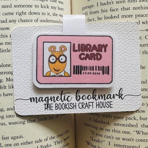 Arthur Library Card Magnetic Bookmark Set of 4 | Handmade Cartoon Book ...