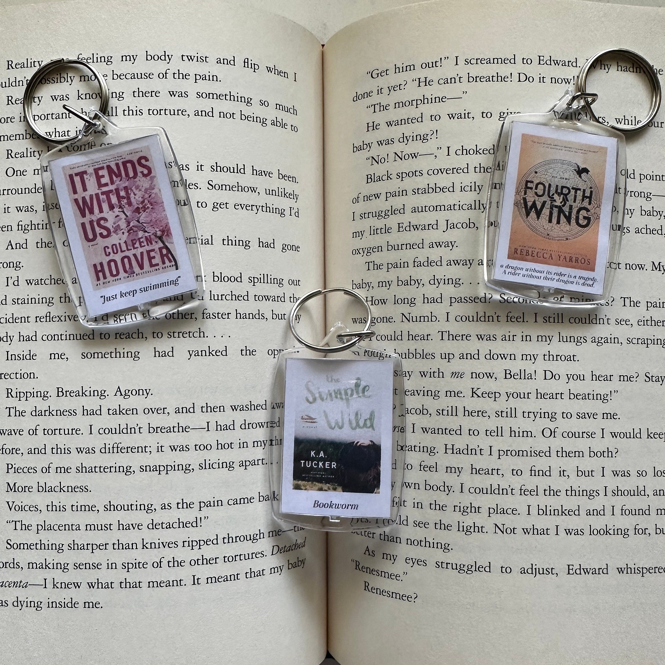 Custom Book Cover Keychain Personalized Bookish Keychain Favorite Book ...