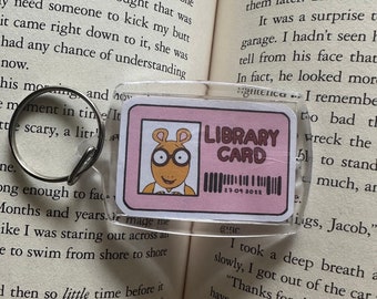 Arthur Library Card Bookish Keychain | Book Nerd Key Ring | Gifts for ...