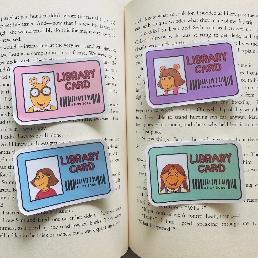 Arthur Library Card Sticker Pack, Book Lover Sticker, Kindle Sticker ...