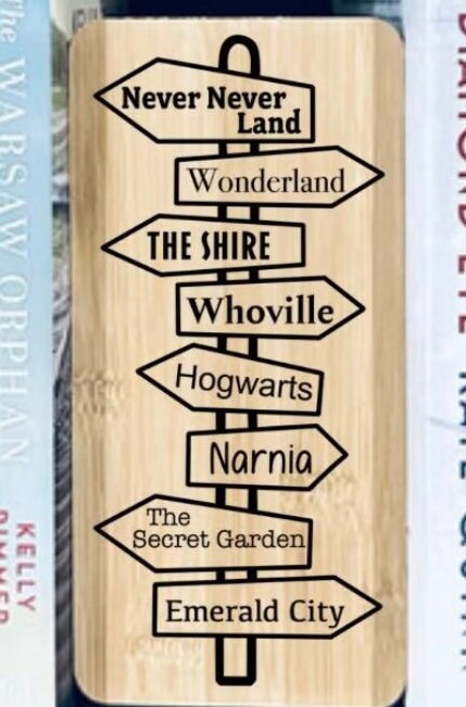 Bookish Signpost Street Destination Bookshelf Sign Personalized Laser ...