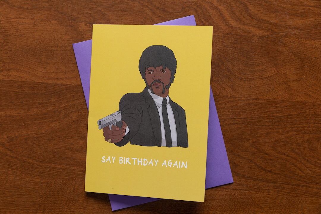 Funny Pulp Fiction Birthday Card, Jules Winnfield Birthday Card, Pop ...