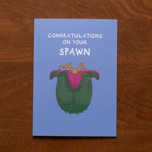 Funny Aliens Card, Funny New Baby Card, Aliens Xenomorph Pod, 80s Sci ...