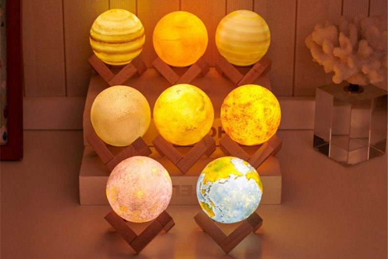 3D Printed LED Planet Ambient Lights - Etsy