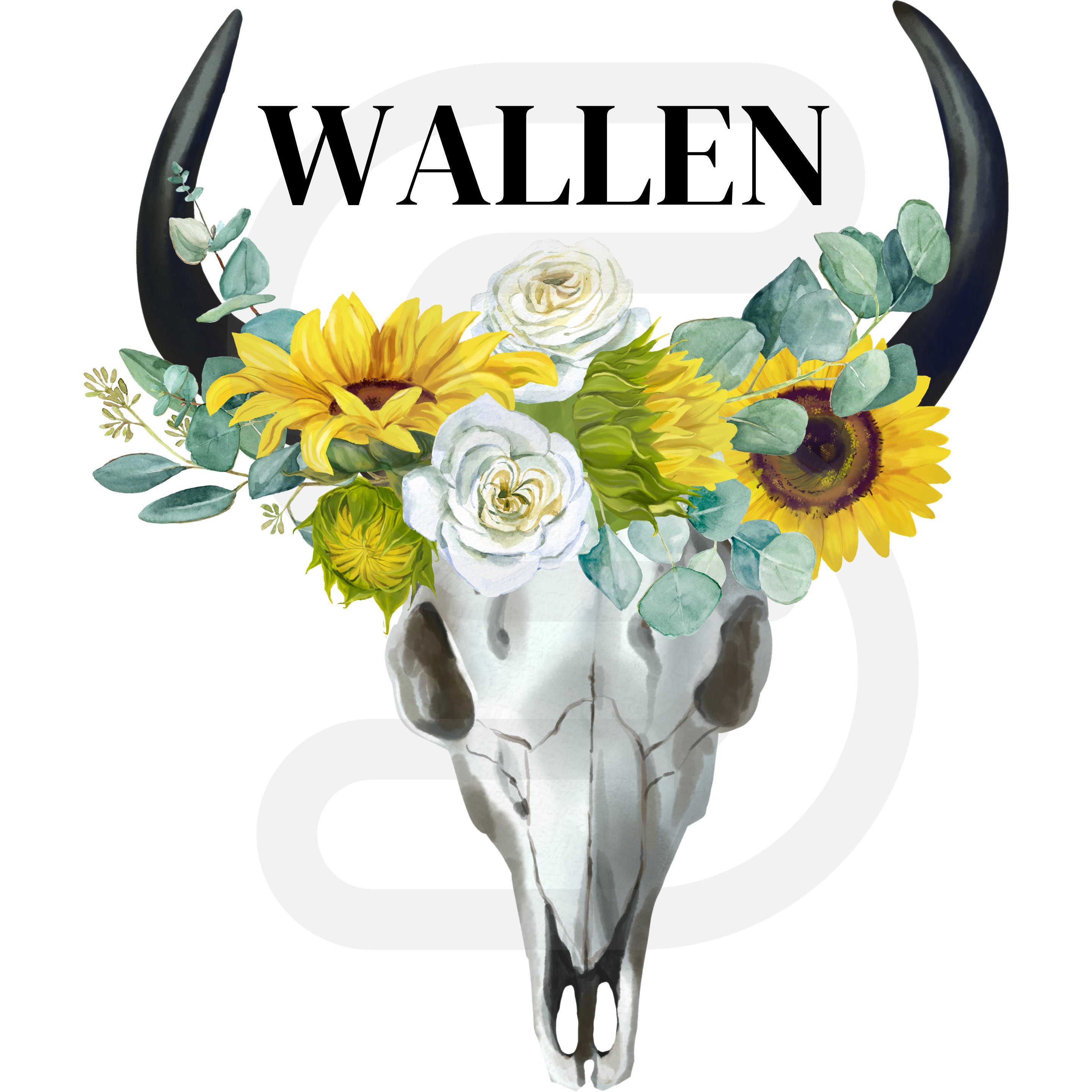 Wallen Floral Western PNG, Skull SVG Country Glam Cricut Silhouette ...
