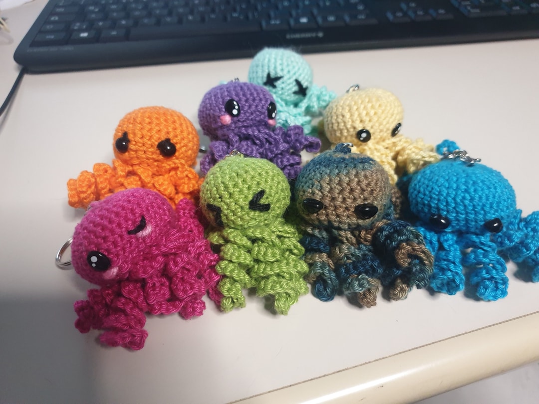 Octopus Crochet Keychain - Etsy