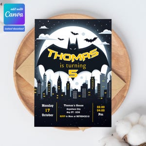 Batman birthday invitation - Etsy