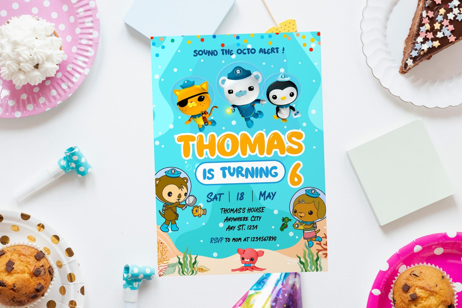 Editable Octonauts Birthday Invitation: Kids Party Invite (digital ...
