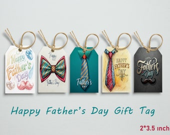 Printable Fathers Day Gift Tag From Daughter or Son, Happy Fathers Day ...
